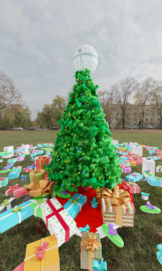 Procedural christmas tree and presents