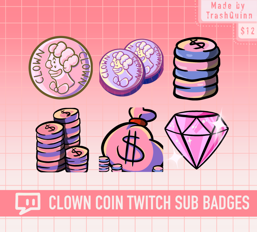 Pink Money Sub / Bit Badges For Twitch & Discord