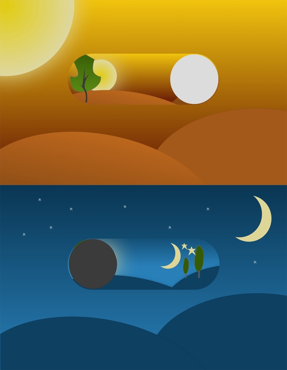 Day/Night Illustration
