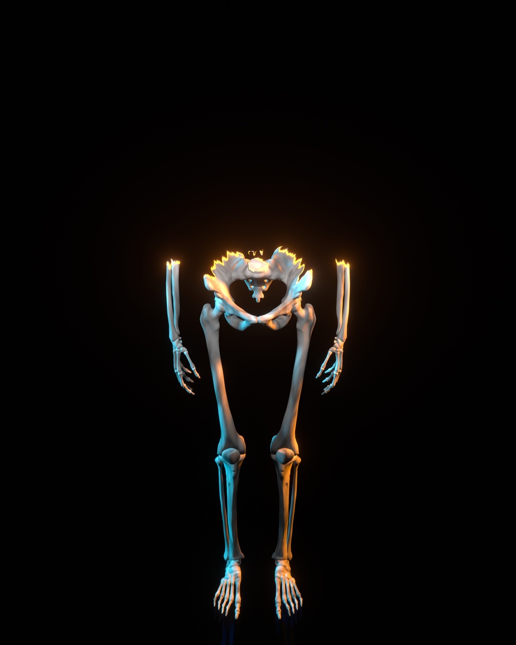 Generating shader with a skeleton model in blender