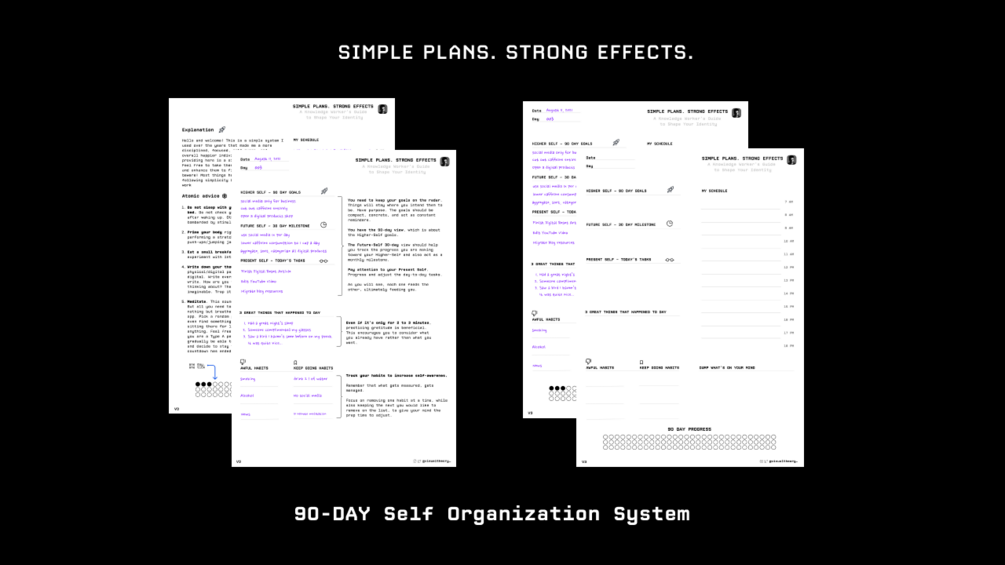 Simple Plans. Strong Effects. « 90-Day Self-Improvement System