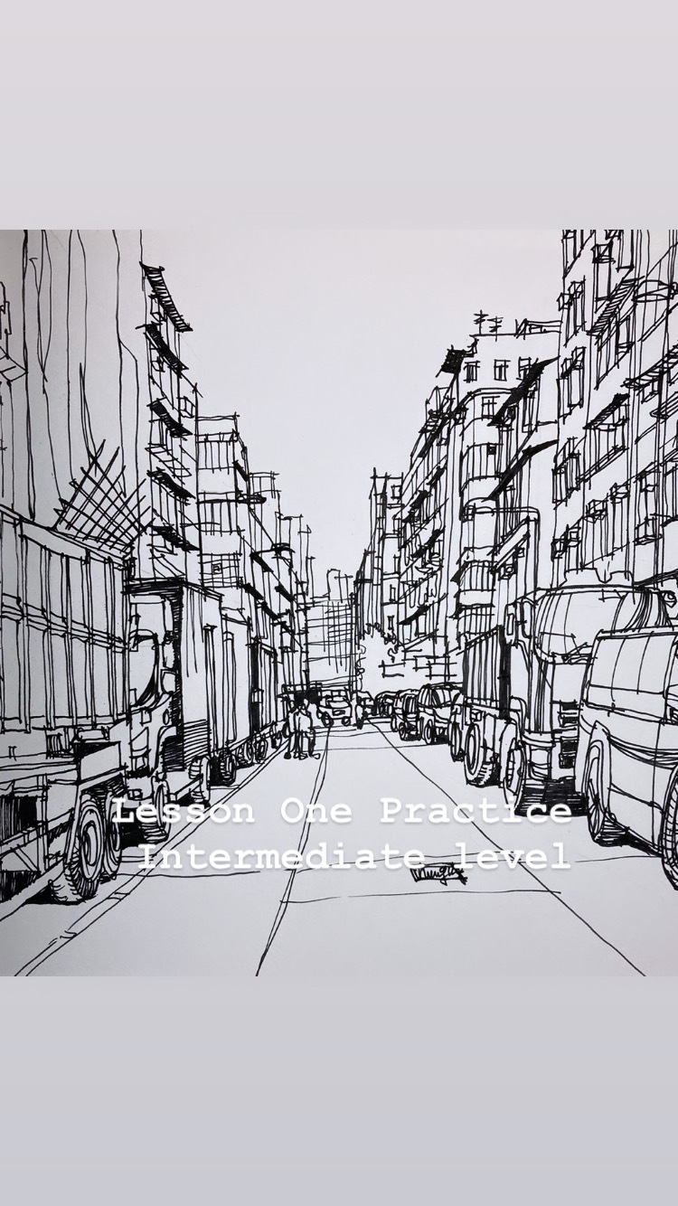 Sketch to Drawing Technique_Lesson One intermediate level Practice