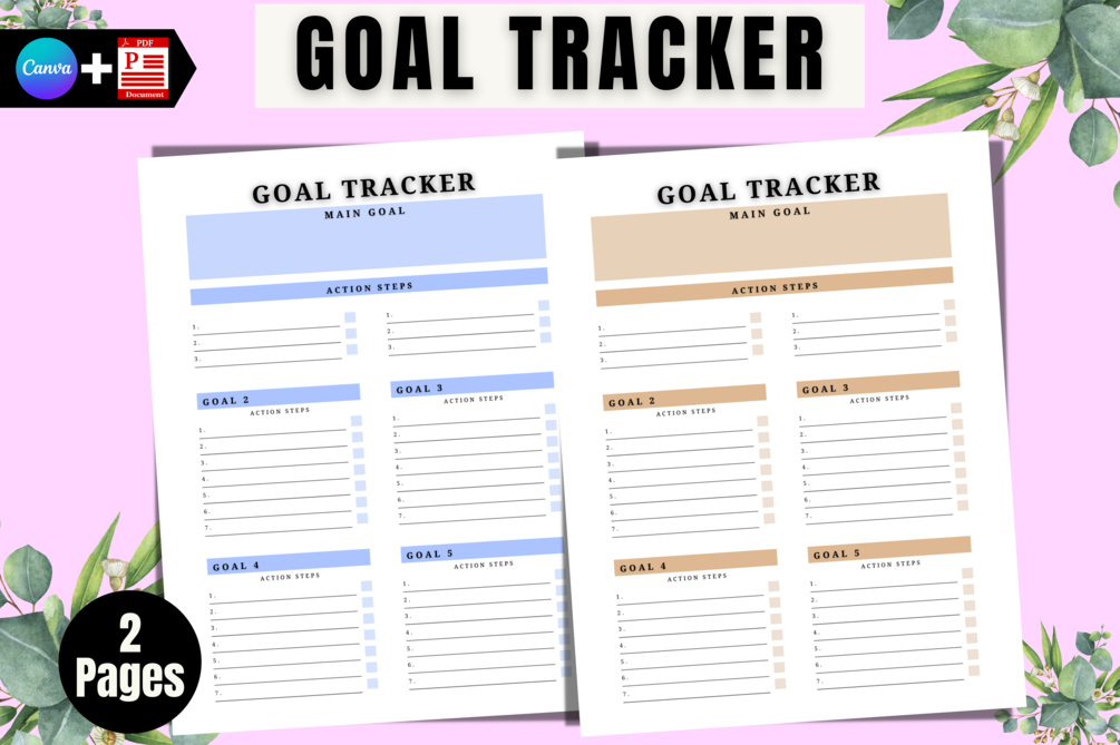 Printable Goal Planner Canva Template
