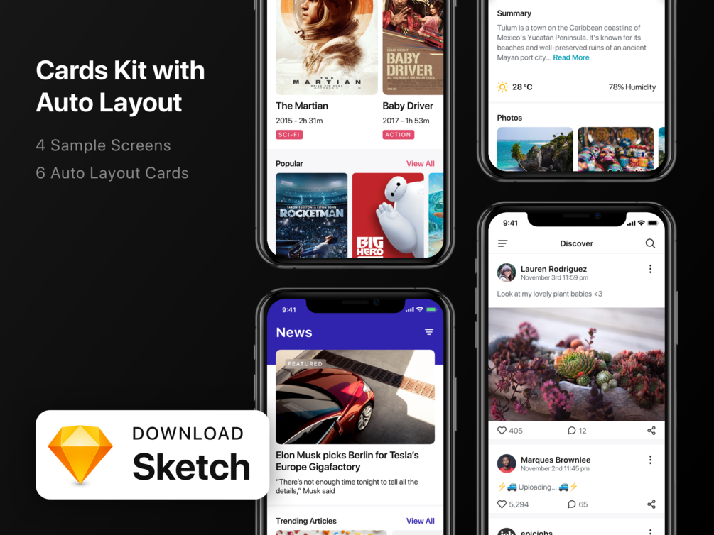 Card Kit with Smart Layout For Sketch v1.1