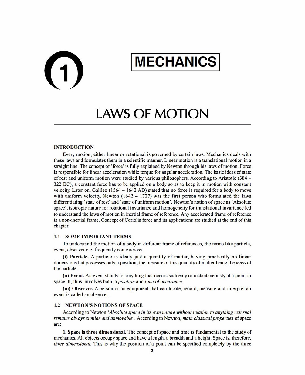 Bsc physics mechanics laws of motion