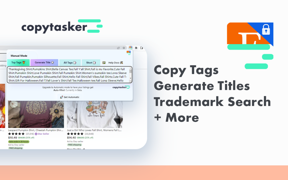 Etsy Copy Tags Free Chrome Extension Title Generator
