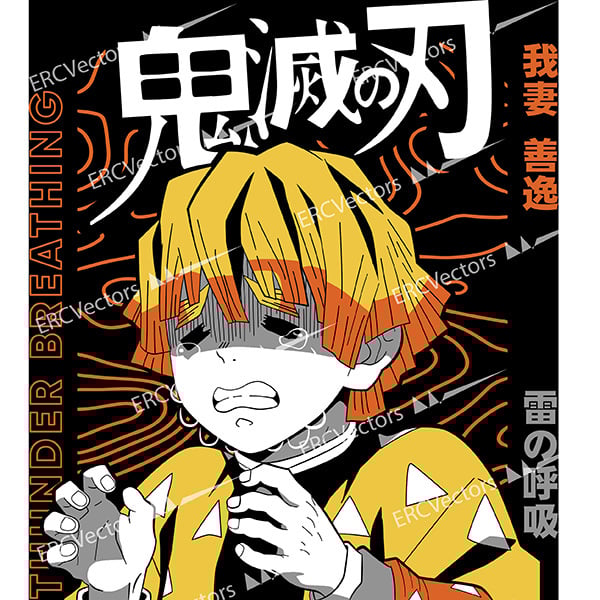 SVG zenitsu agatsuma Demon SlayerVector, PDF , PNG, SVG , AI