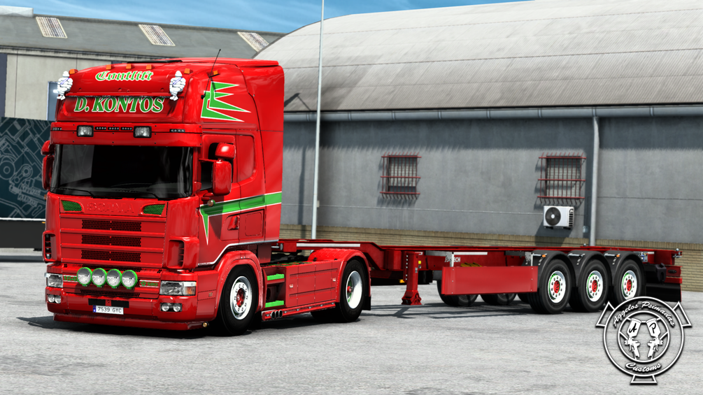 Scania 164 D. Kontos Red-Green Combo Skin (RJL 4 Series)