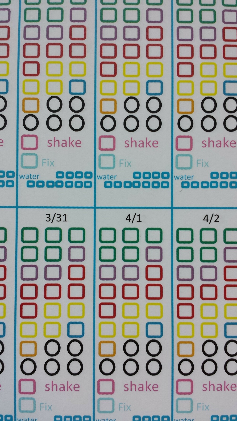 21 Day Fix Check Box Spreadsheet