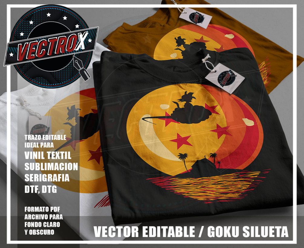 Vector Editable - Goku Silueta