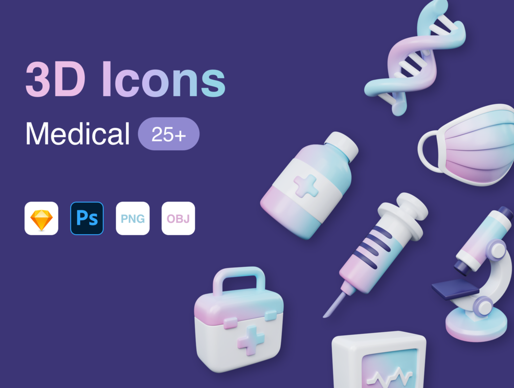 3D Medical Icons