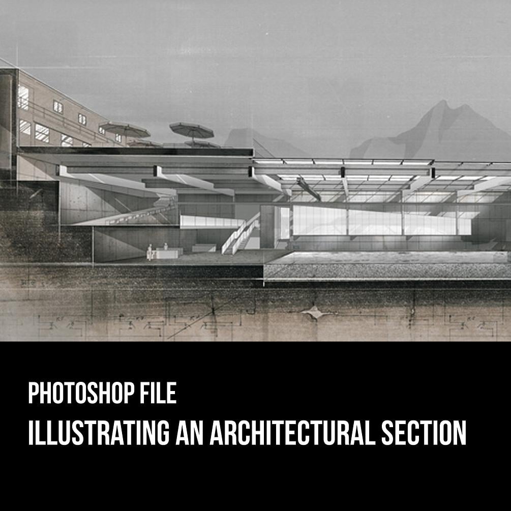 Illustrating an Architectural Section in Photoshop file - PSD with all ...