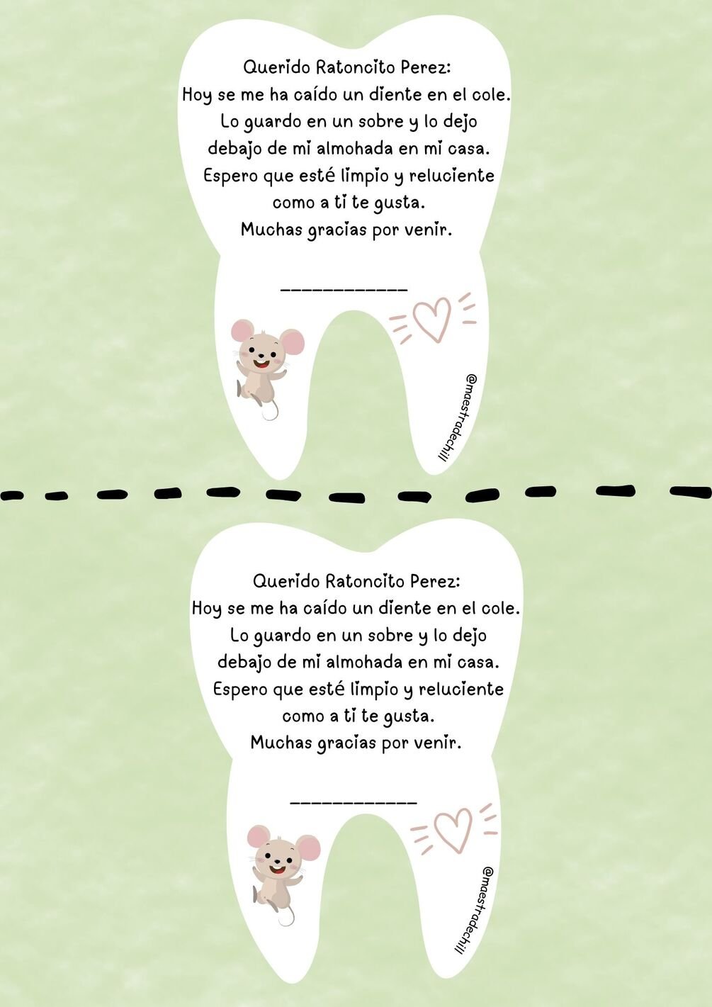 Mensaje al ratoncito Pérez