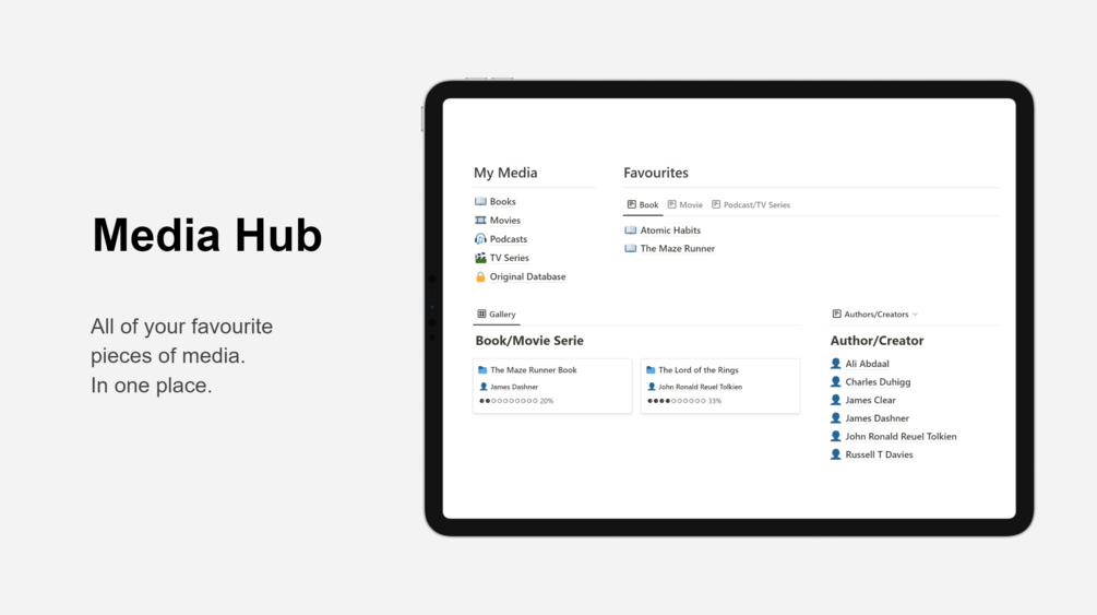 Media Hub Notion Template