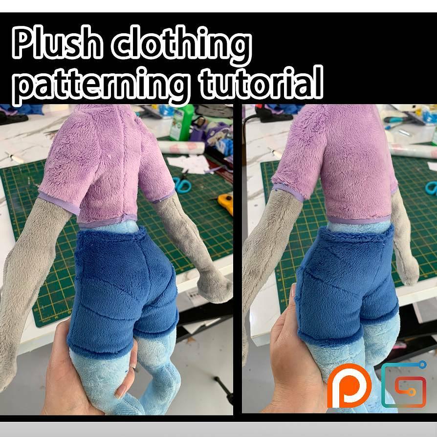 Plush clothing patterning tutorial (video)