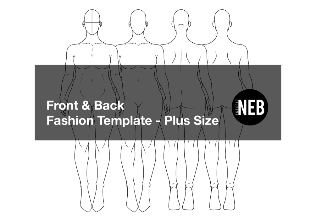 Woman Plus Size FASHION FIGURE TEMPLATES