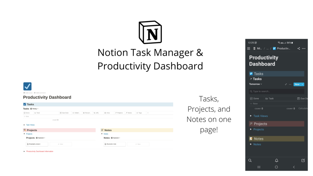 Notion Task Manager & Productivity Dashboard