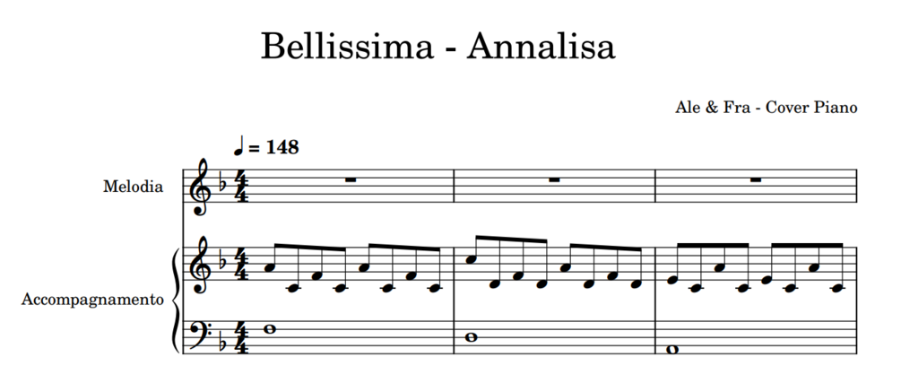 Spartito "Bellissima" - Annalisa