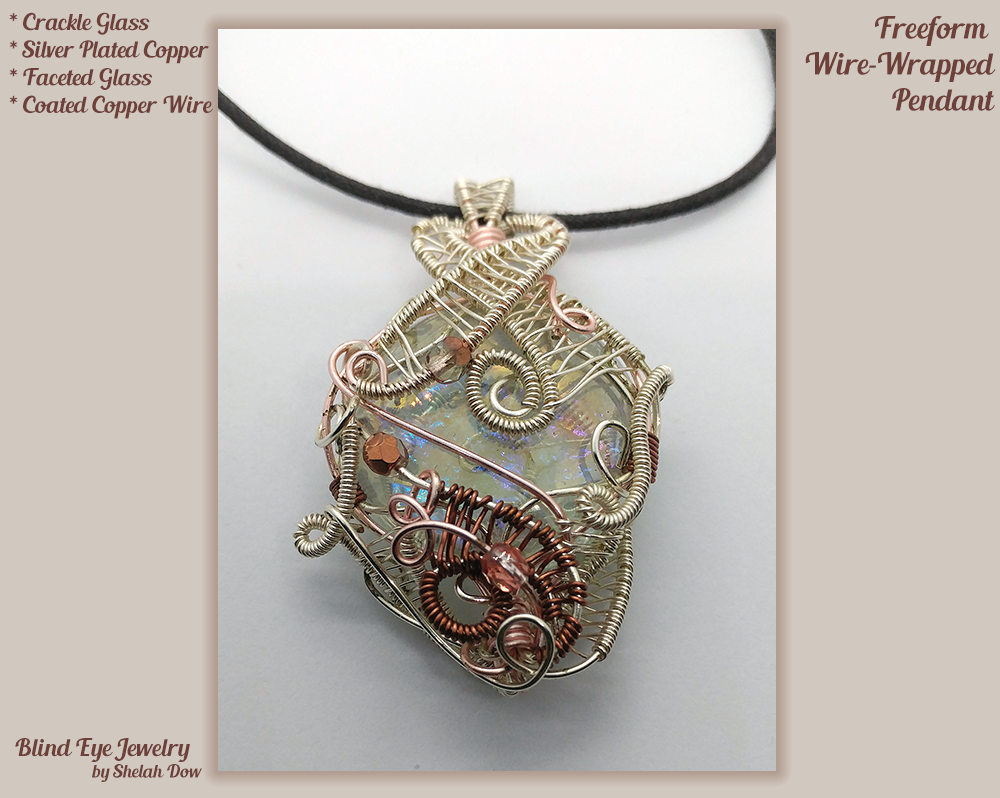FreeForm Wire Wrap Silver Autumn Ornate Pendant