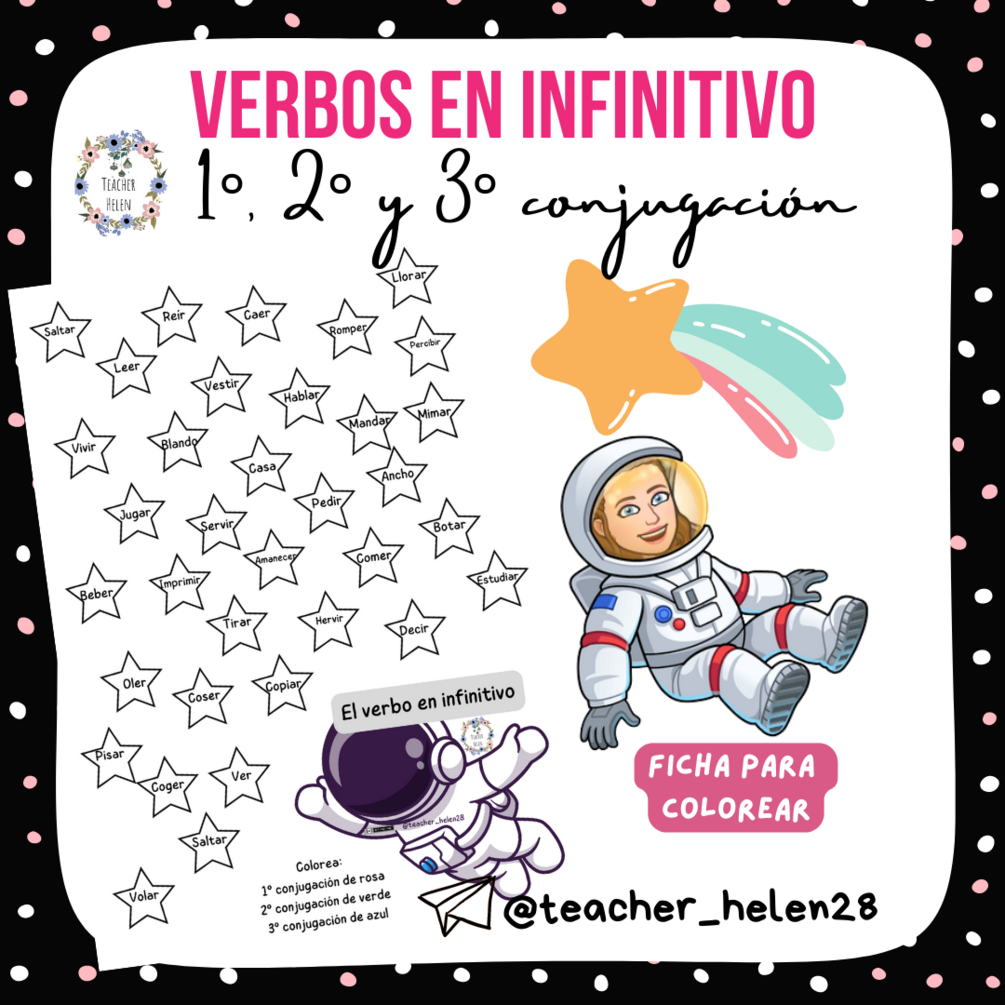 Verbos en infinitivo (1°, 2°, 3° conjugación)