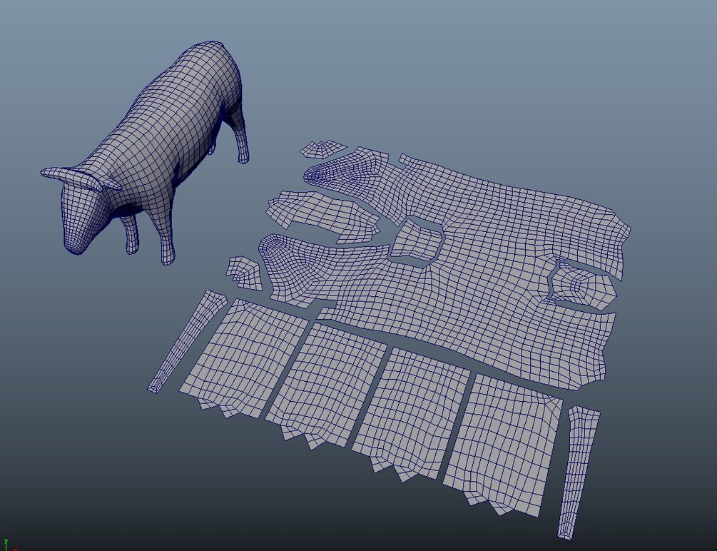 Flatten Model by UV for Maya
