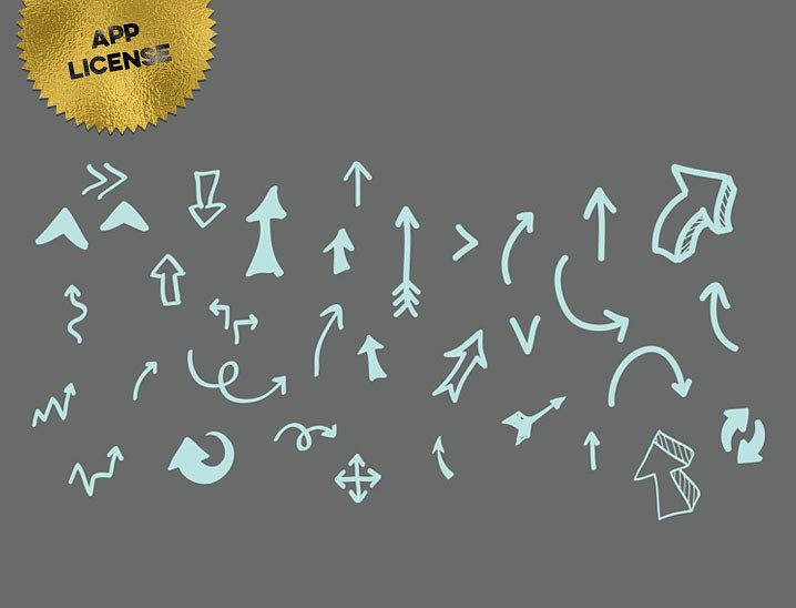Hand Drawn Vector Arrows: App License