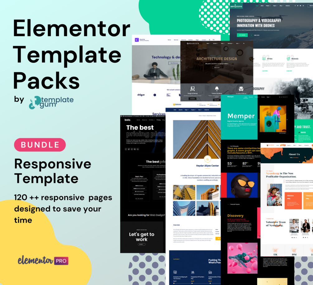 Elementor Template Pack : 130++ Responsive Page Bundles
