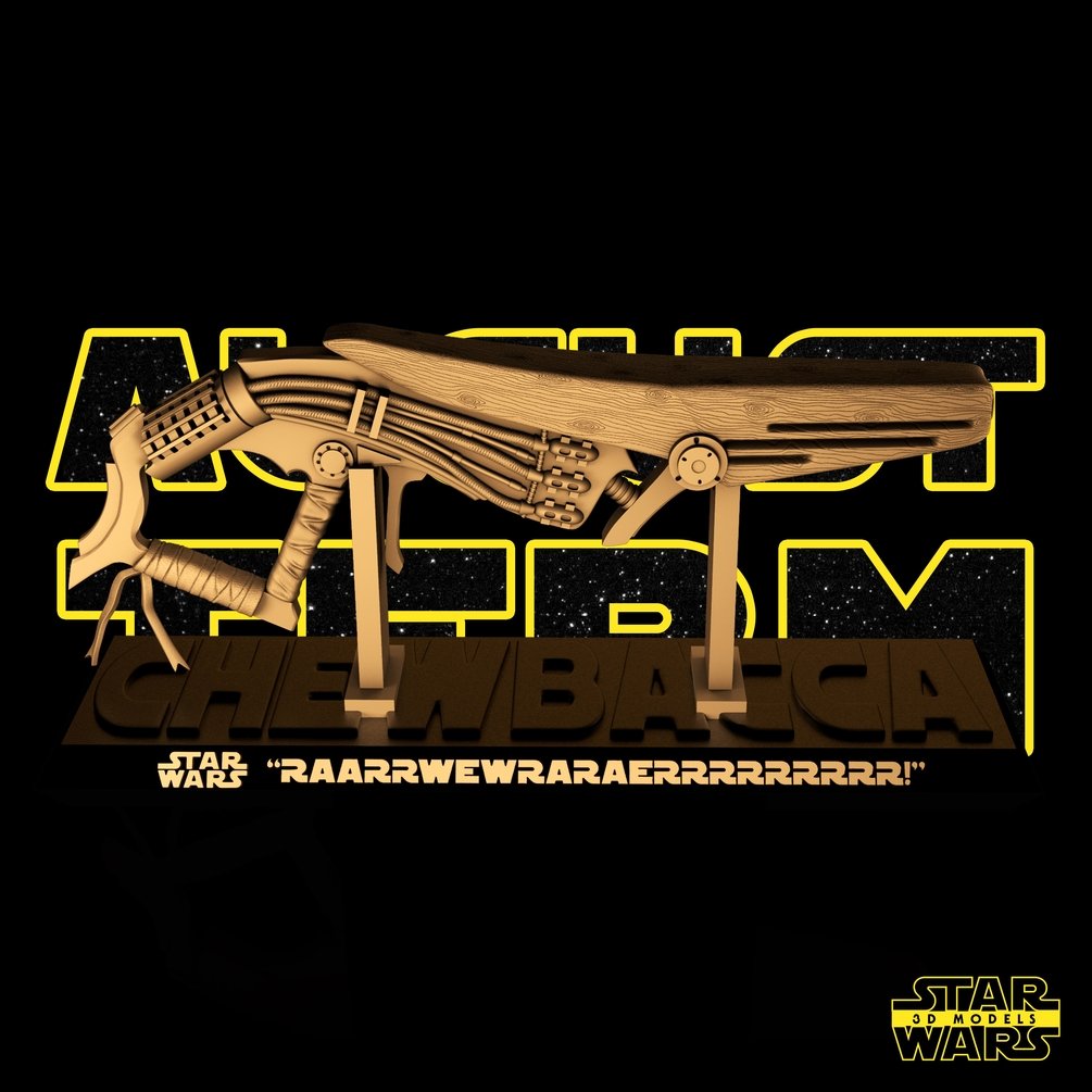 Chewbacca Slugthrower Sculpture - Star Wars 3D Models - Tested and ...