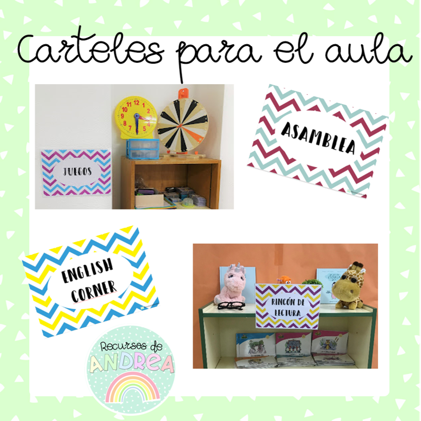 Carteles para los rincones del aula