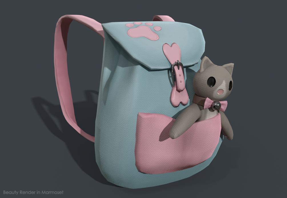 VRCHAT Pink Kitty Backpack