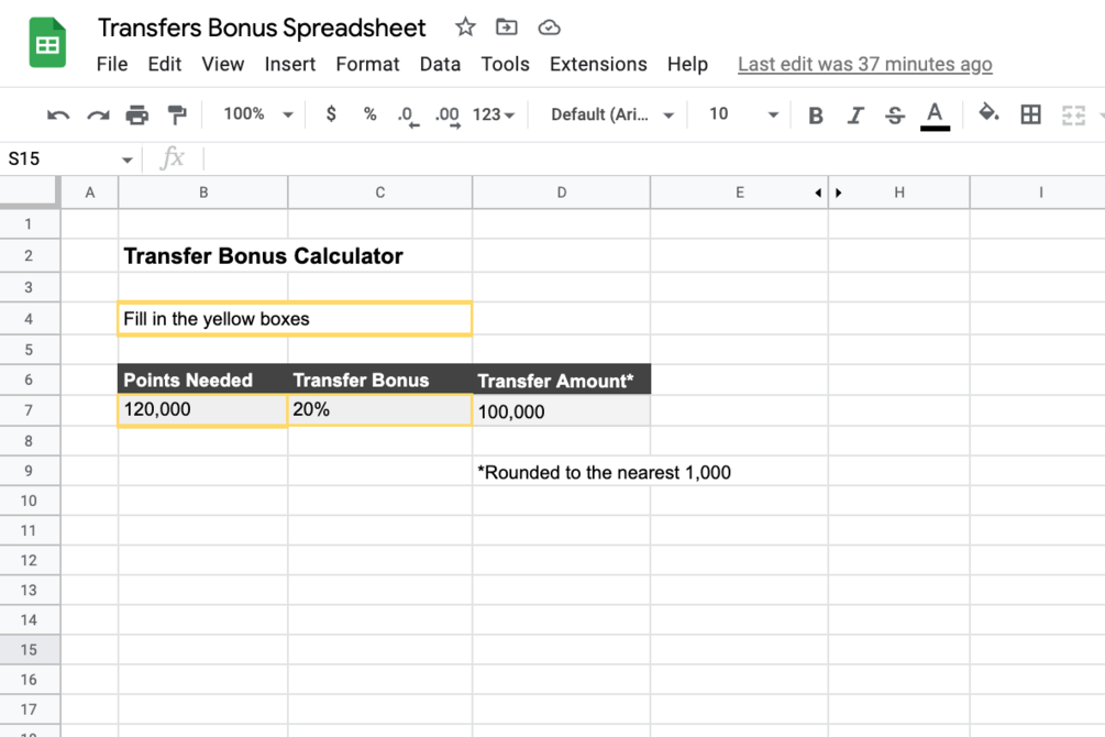 Transfer Bonus Calculator