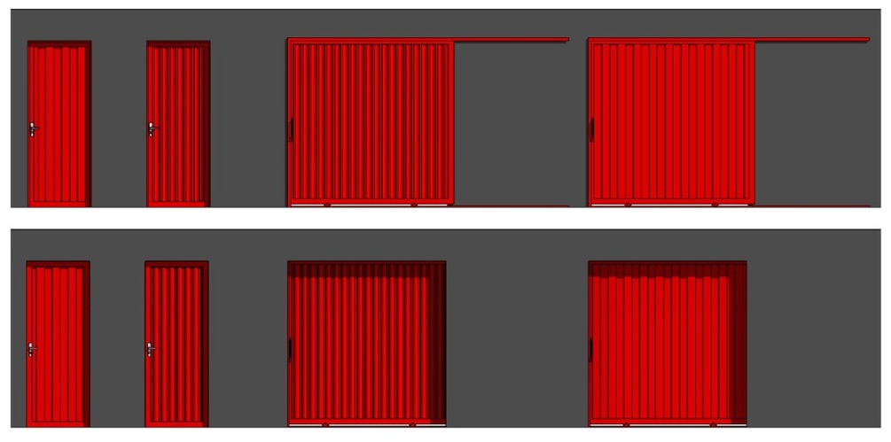 Revit Família - Portões de chapa dobrada e chapa curva