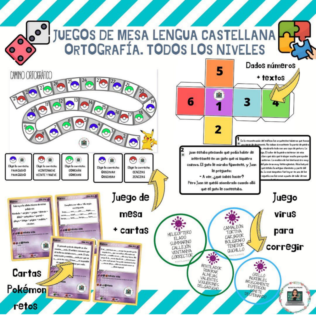 JUEGOS DE MESA. LENGUA CASTELLANA- ORTOGRAFÍA VARIADA