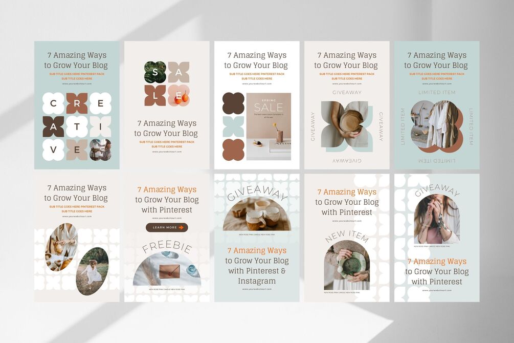 100 Pinterest Templates Canva Mint