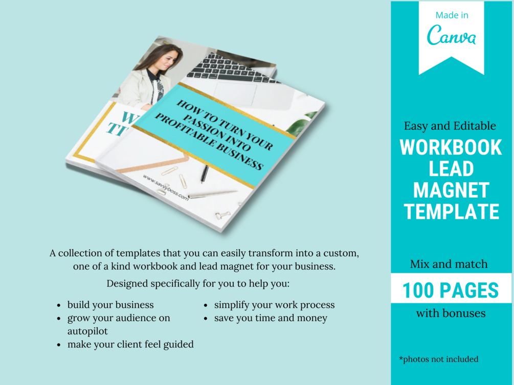Teal Ebook and Workbook Canva Template