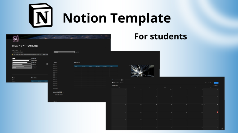 Notion template for students (pokemon inspired)