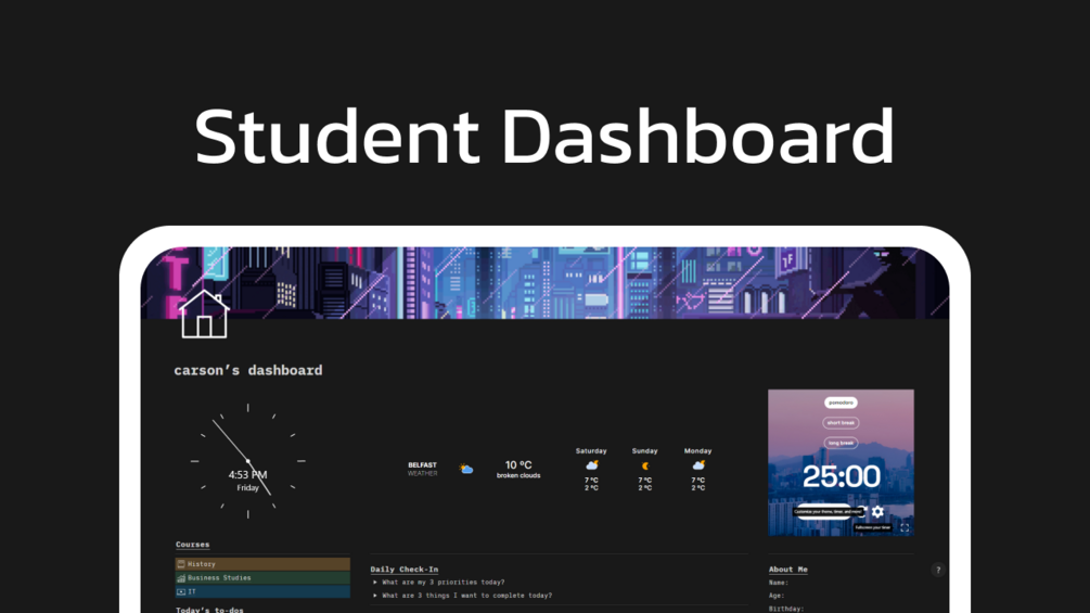 Student Dashboard - Organize, Plan, and Succeed