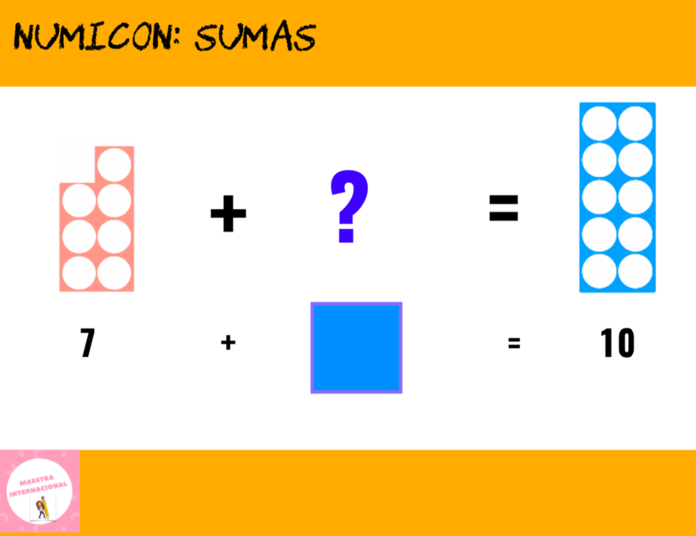 Numicon: sumas para hacer 10