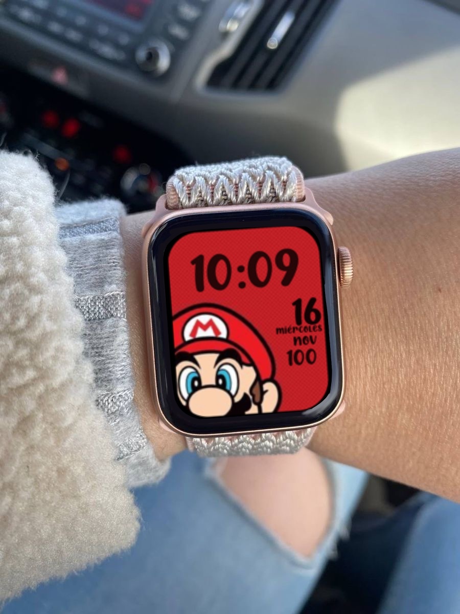 Esfera Apple Watch Mario fondo rojo