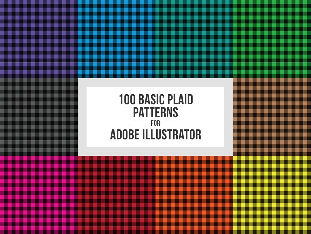 100 Basic Plaid Patterns for Adobe Illustrator