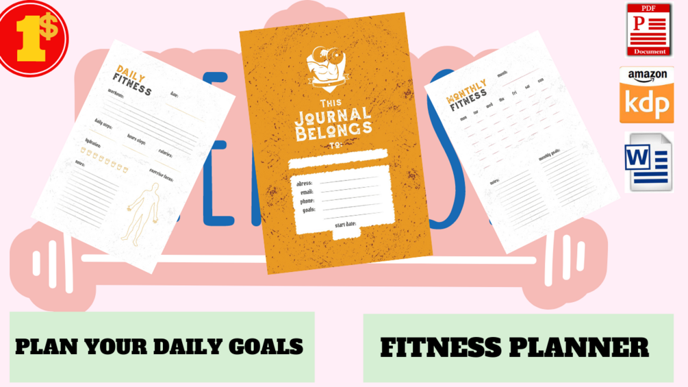 Fitness Planner & Tracker, Daily, Monthly Daily Workout Planner ...