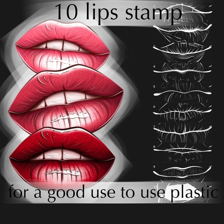 10 lips stamps