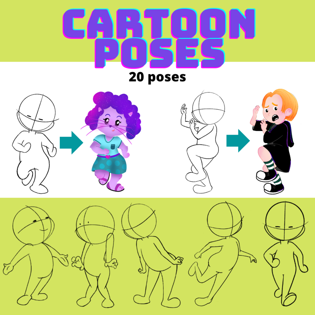 Cartoon Poses BRUSHSET for Procreate