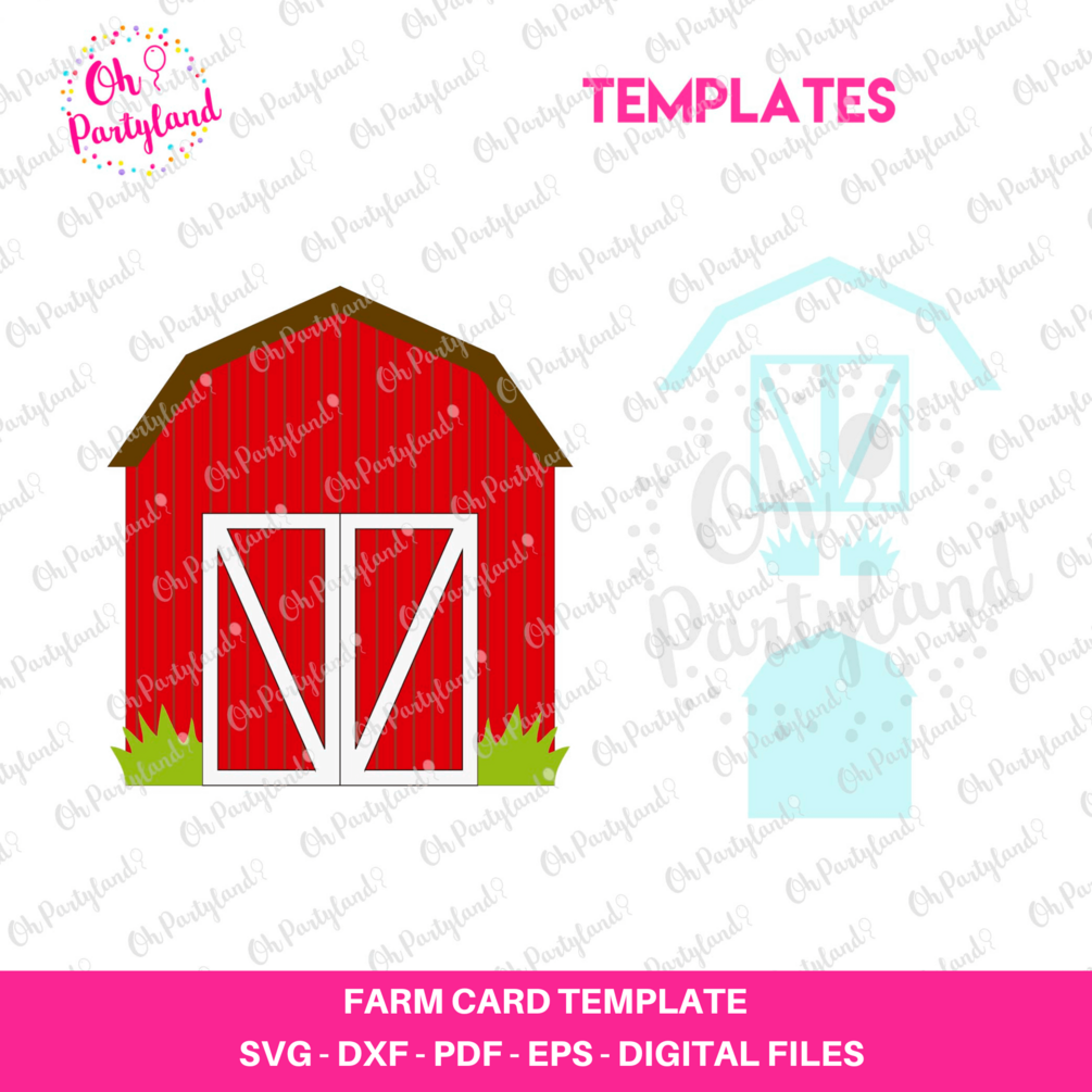Farm Card template - SVG, DXF, PNG, PDF and EPS Digital files #0129