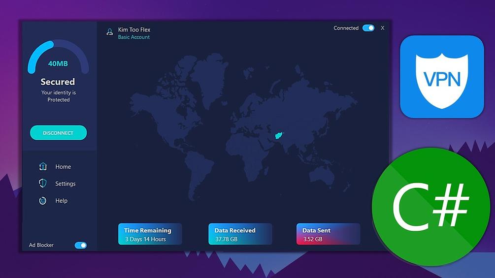 C# WinForms - Modern VPN Design UI Template