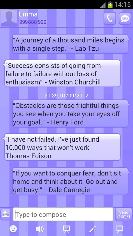 GO SMS Pro Candy Purple Theme