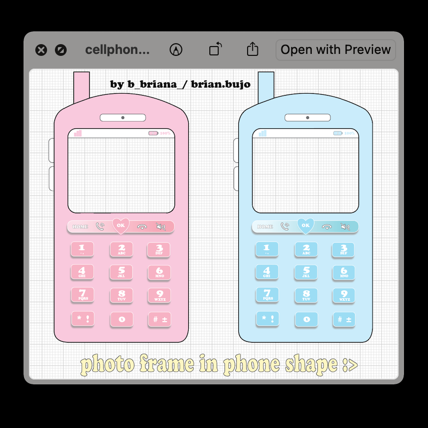 sticker frame: old cell phone