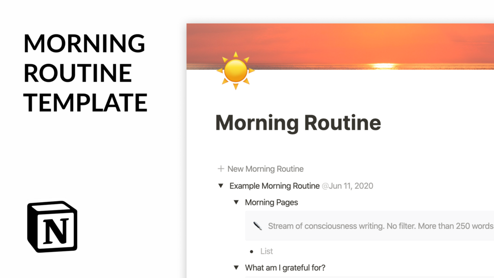 Morning Writing Routine Template Notion Roam 