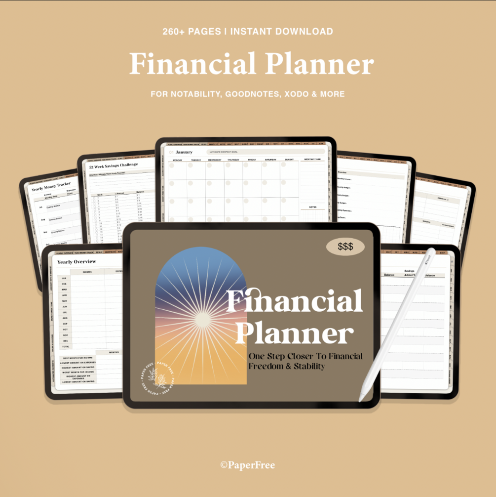 Digital Financial Planner For GoodNotes Notability Printables PDF
