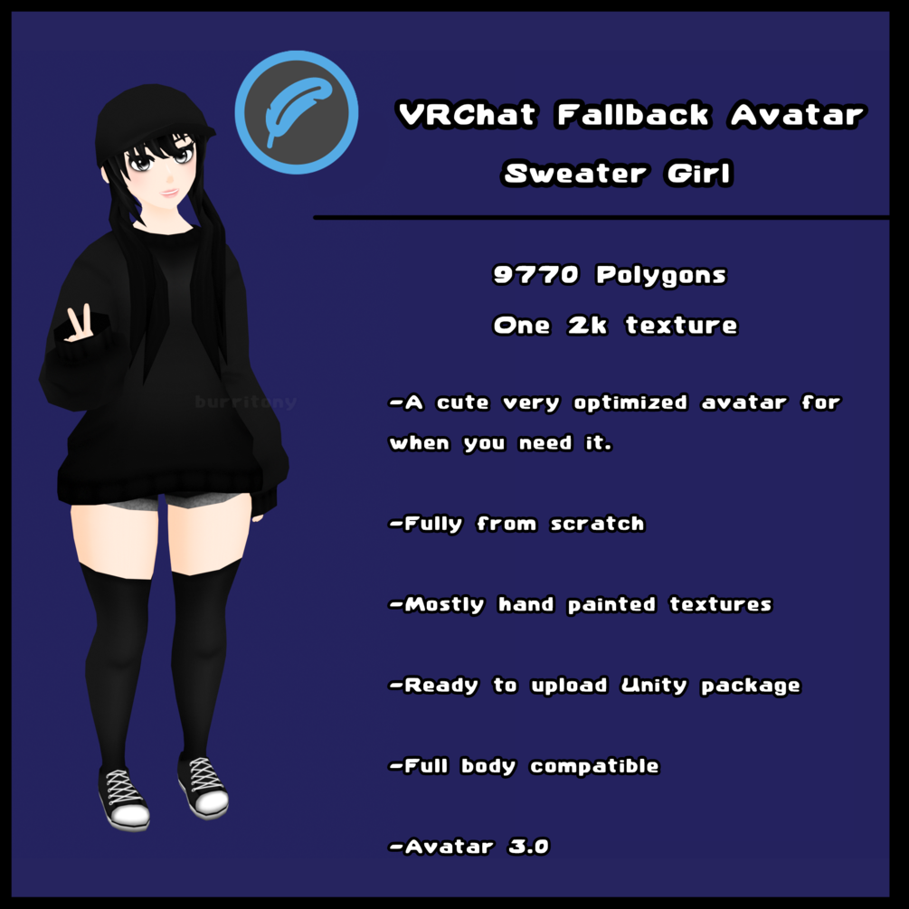 VRChat Fallback/Quest Avatar - Sweater Girl